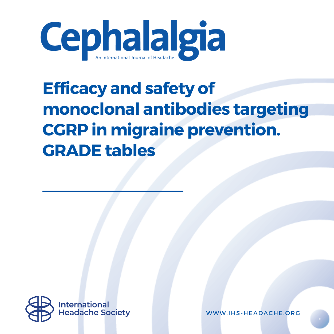 GRADE evidence summary tables on CGRP published in Cephalalgia ...